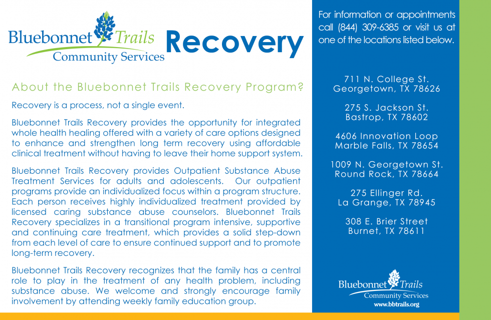 Substance Use Services | Bluebonnet Trails